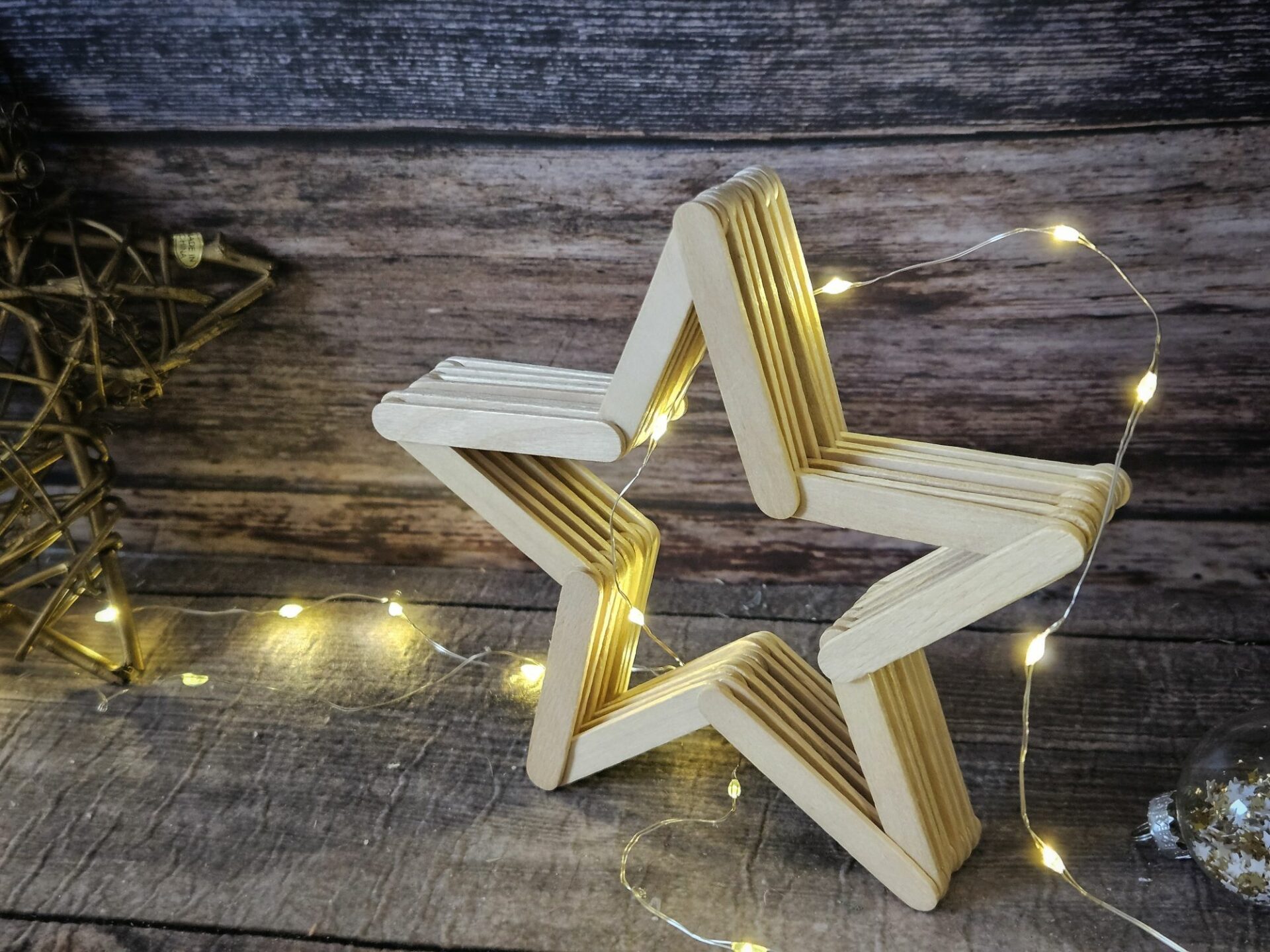 DIY 3D Stern aus Holz Bastelstäbchen – michamade