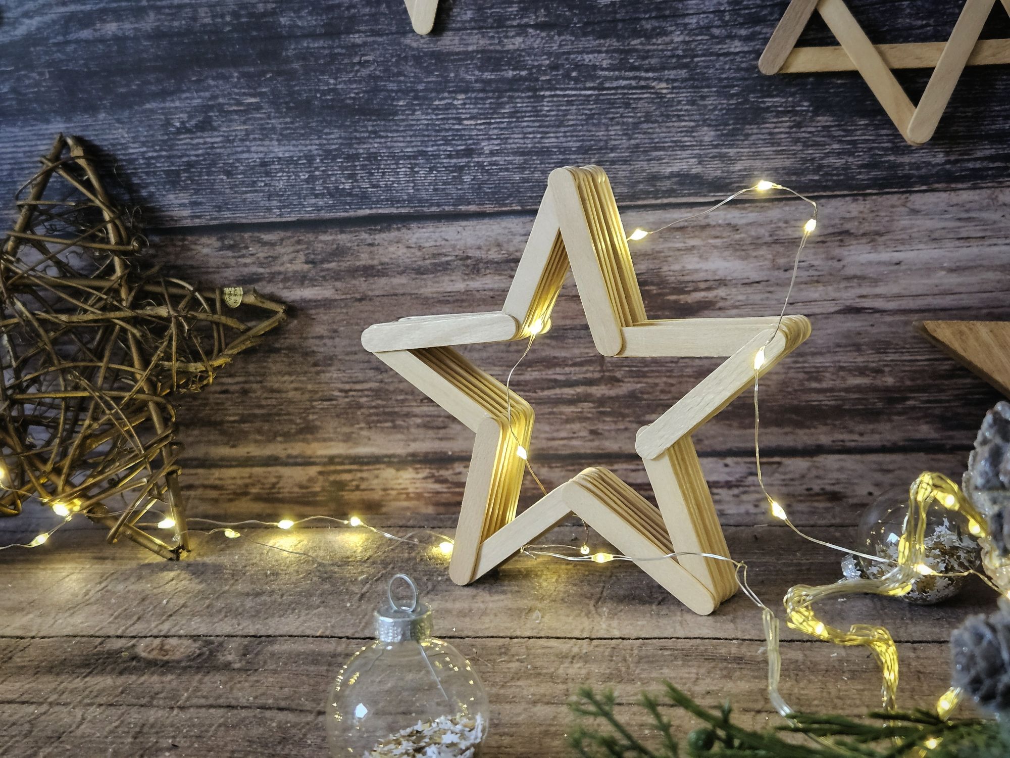 DIY 3D Stern aus Holz Bastelstäbchen – michamade